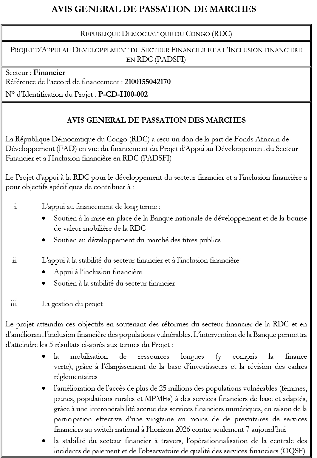 Accueil | Ministère des Finances de la République Démocratique du Congo